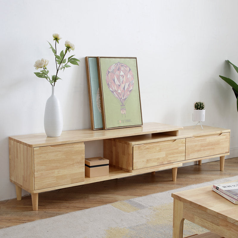 ROSEMARY HILTON TV Console Scandinavian Natural Color All Solid Wood N ...