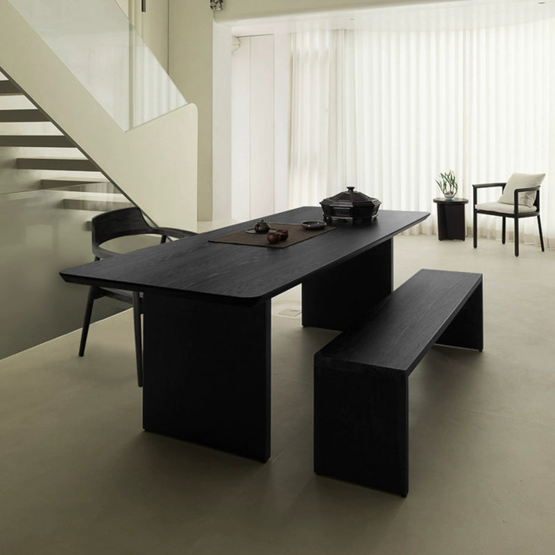 STEPHON HAMPTON Black Solid Wood Dining Table Scandinavian Nordic Japa ...