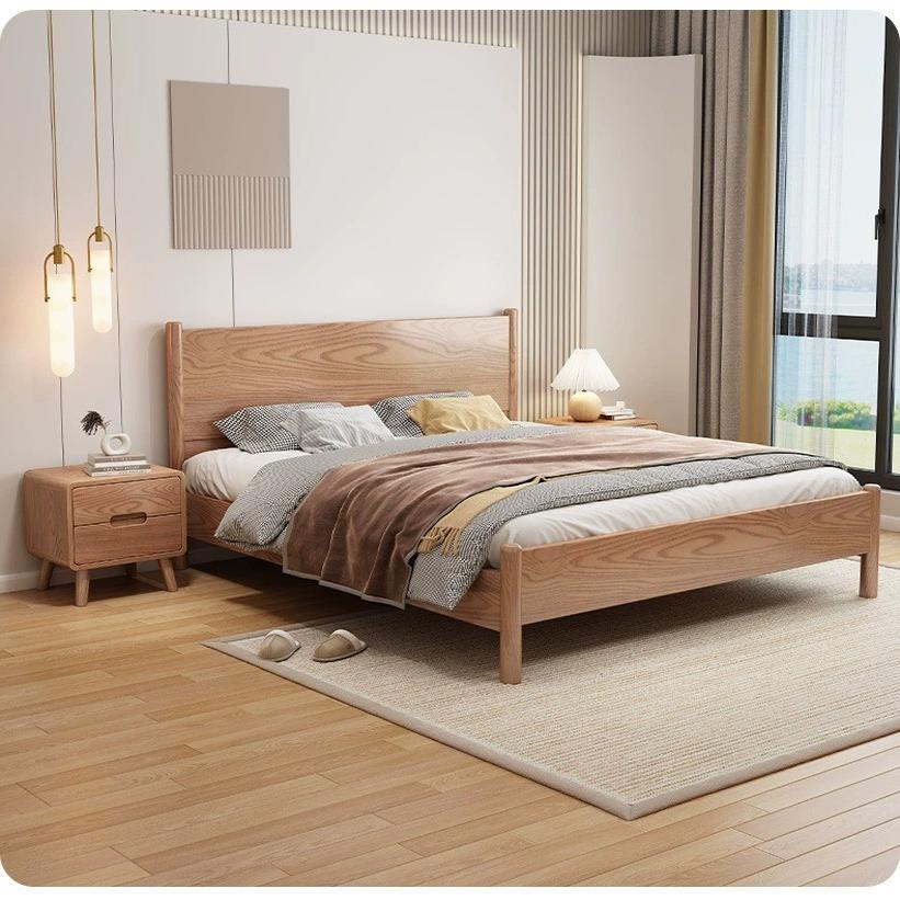 ASHLYN HILTON Nordic Style Queen King Size American Solid Wood Bed Fra ...
