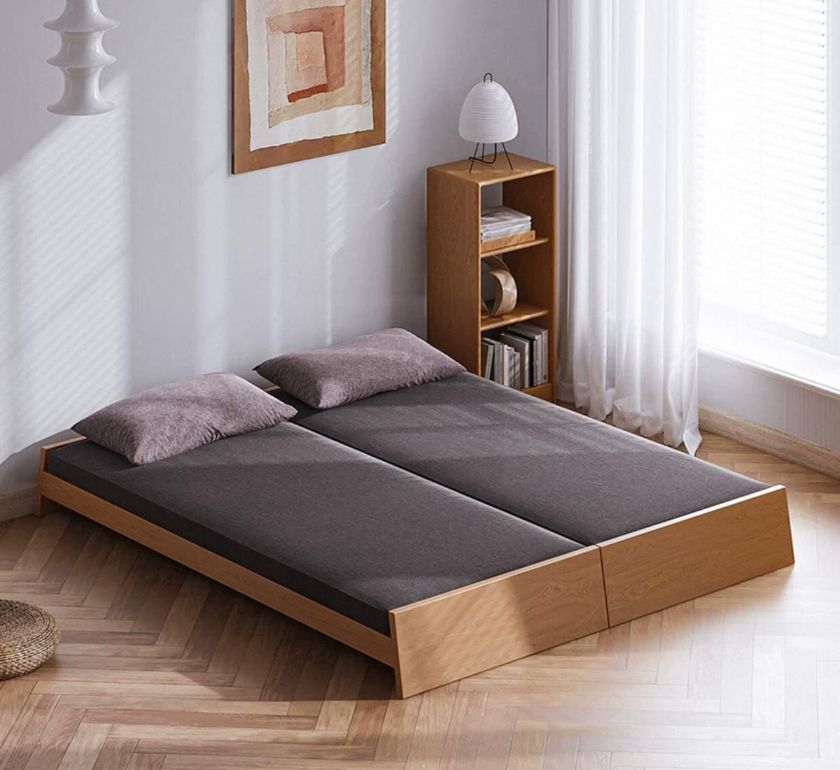 BOOTH SHERATON Scandinavian Japanese Solid Wood Stackable Sofa Bed ...