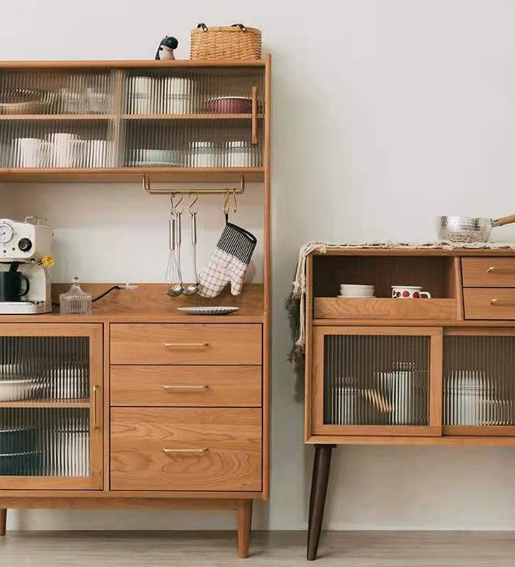 HAGAN COURTYARD Scandinavian Solid Wood Sideboard/Cabinet Cupboard ...