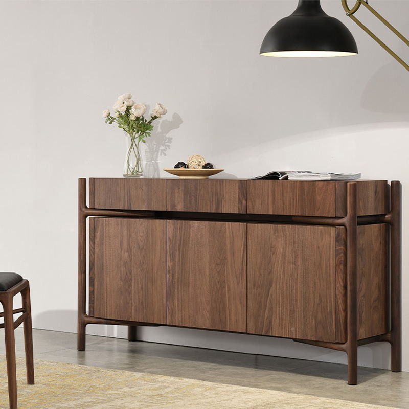 SIRI COURTYARD Scandinavian Solid Wood Dark Walnut Sideboard ...